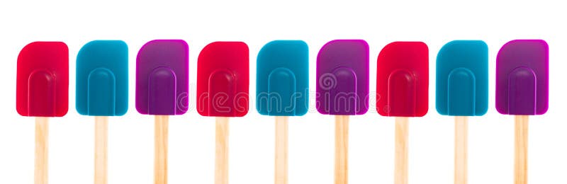 Panorama of Colored Spatulas. Stock Photo - Image of color, isolated ...