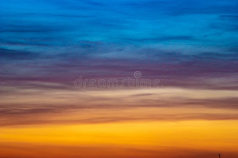 Panorama of Beautiful Colorful Clouds in the Sunset Sky Stock Image ...