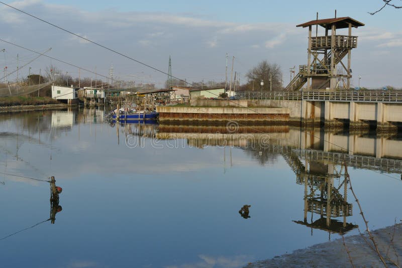 Panorama in Comacchio Lagoons Stock Photo - Image of comacchio, water ...