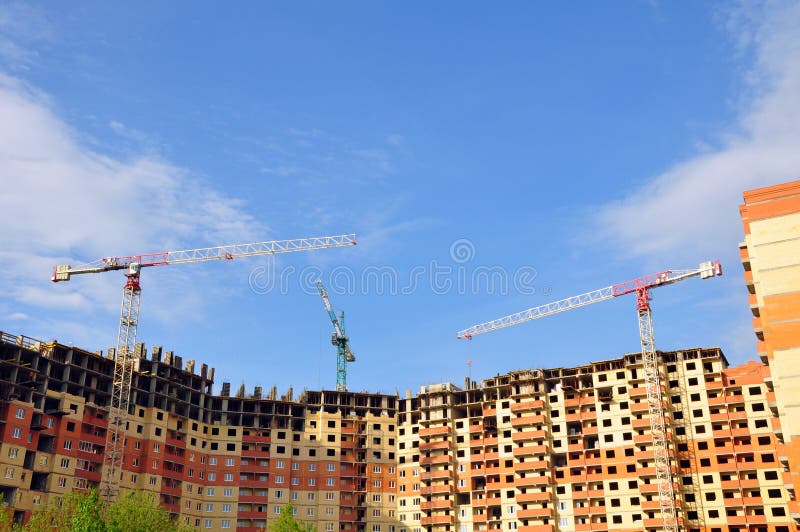 Panorama of construction stock image. Image of clouds - 24671385