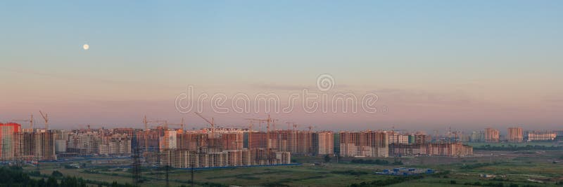 Panorama of Construction Site Stock Image - Image of structure, view ...
