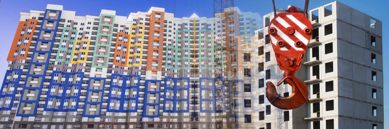 Panorama of the Construction on a White Background Stock Image - Image ...