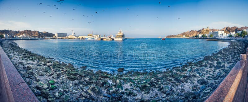 Muscat seafront stock photo. Image of corniche, brown - 12453204