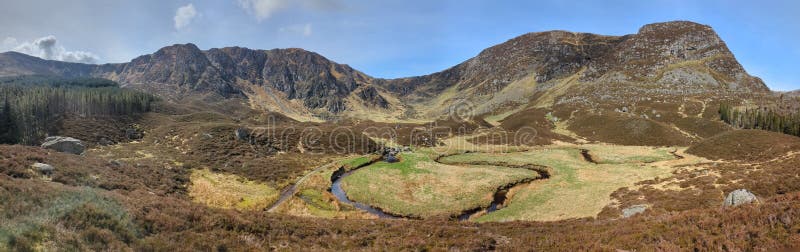 Panorama of the Corrie Fee Valley, Scotland Stock Photo - Image of ...