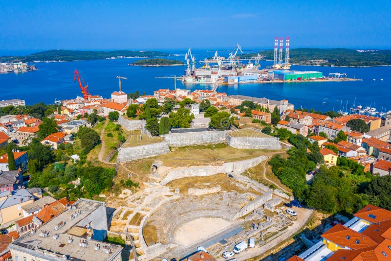 Panorama of Croatian Town Pula Stock Photo - Image of pula, city: 211062462