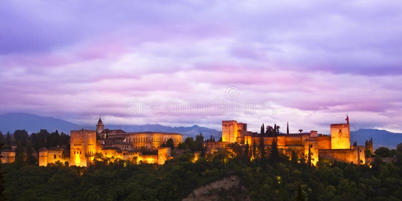 Panorama D'Alhambra, Grenade, Espagne Image stock - Image du monument ...
