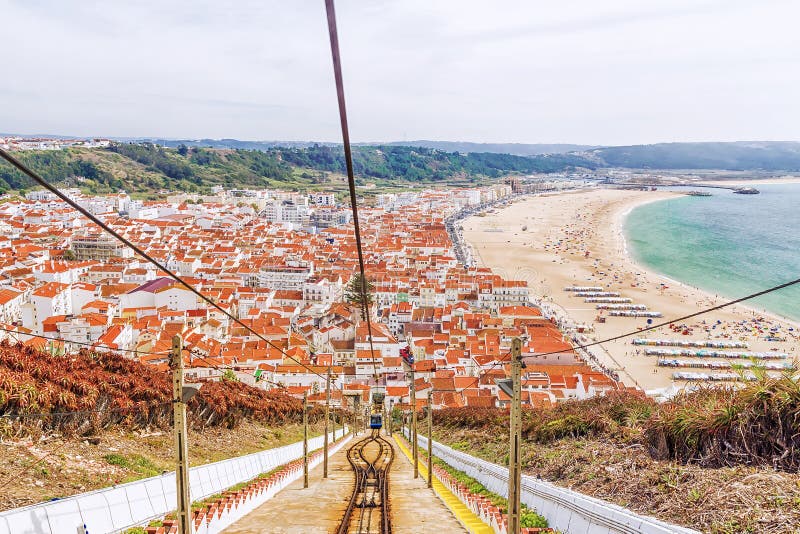 Panorama Da Cidade De Nazare Em Portugal Imagem de Stock - Imagem de ...