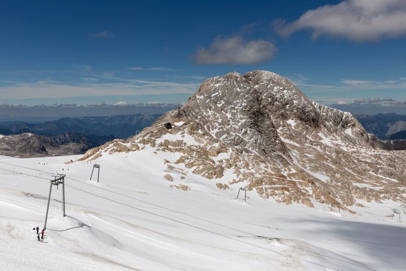 Panorama of Dachstein Glacier in Austrian Alps Stock Image - Image of ...