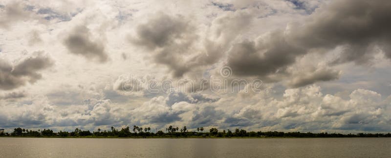 Dark Sky and Dramatic Black Cloud before the Rain. Rainy Storm Over the ...