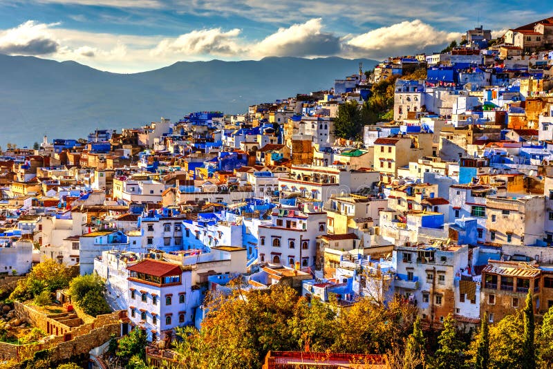 Panorama De Ville Bleue Chefchaouen, Maroc, Afrique Photo stock - Image ...