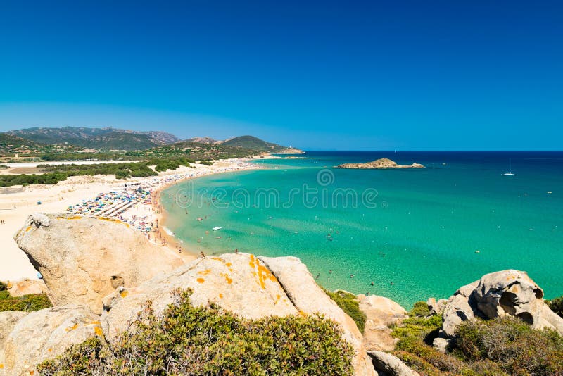 Panorama De La Costa De Chia, Cerdeña, Italia Imagen de archivo ...