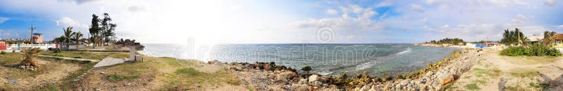 Panorama De Plage De Santa Fe, Cuba Image stock - Image du végétation ...