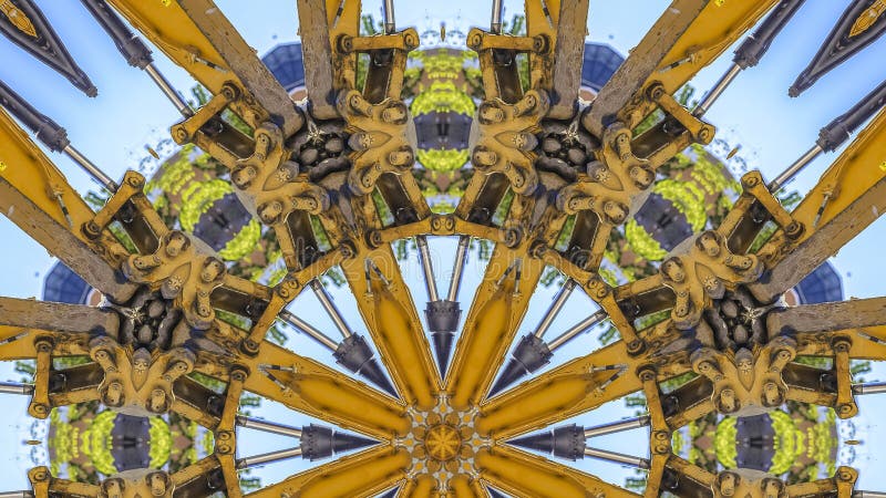 Panorama Decorative Design Made with Tractor and Bush Stock ...