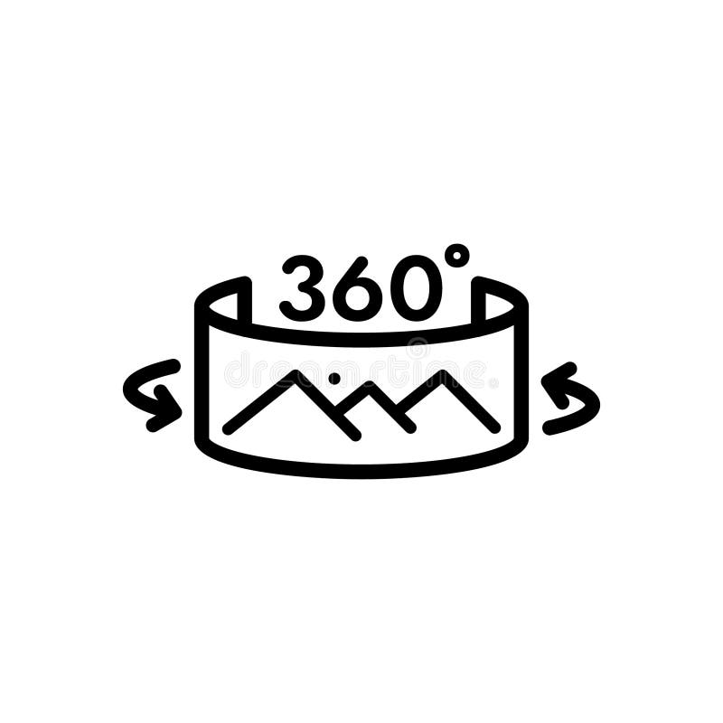 Panorama 360 Degree Outline Icon, Vector and Illustration Stock Vector ...