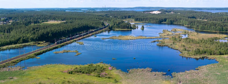 Panorama Di Laghi E Boschi Della Carelia Fotografia Stock - Immagine di ...