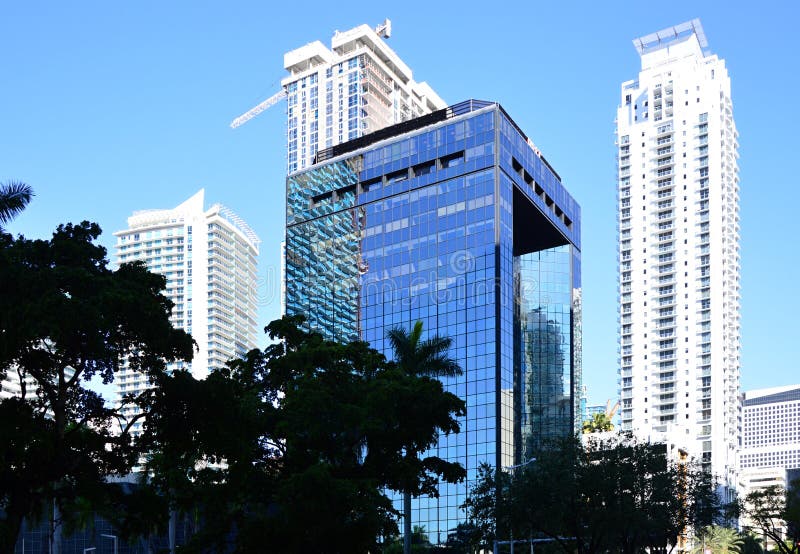 Panorama Del Centro De Miami Florida Imagen de archivo - Imagen de ...