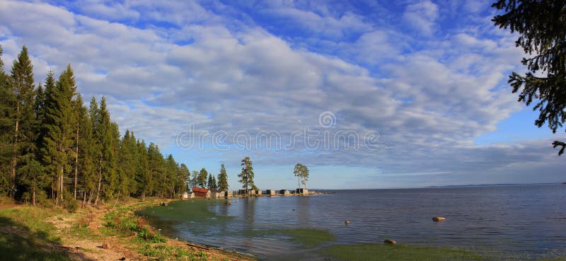 Panorama Del Lago Onega, Karelia, Rusia Imagen de archivo - Imagen de ...