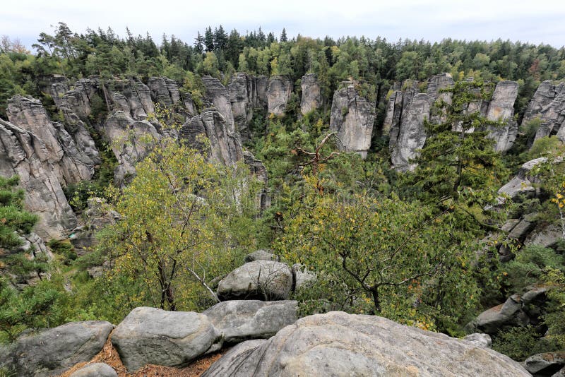 Panorama Del Prachovske Skaly Foto de archivo - Imagen de alto, turista ...