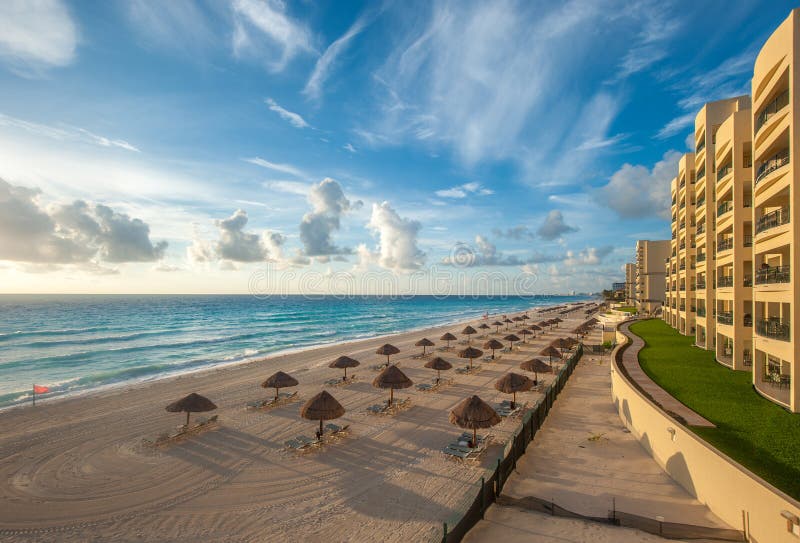 Panorama Della Spiaggia Di Cancun, Messico Fotografia Stock - Immagine ...