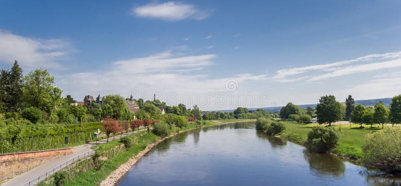 Panorama von Weser Fluss stockbild. Bild von deutschland - 7751135