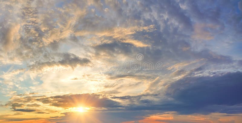 Panorama of Dramatic Sky Background Stock Photo - Image of weather ...