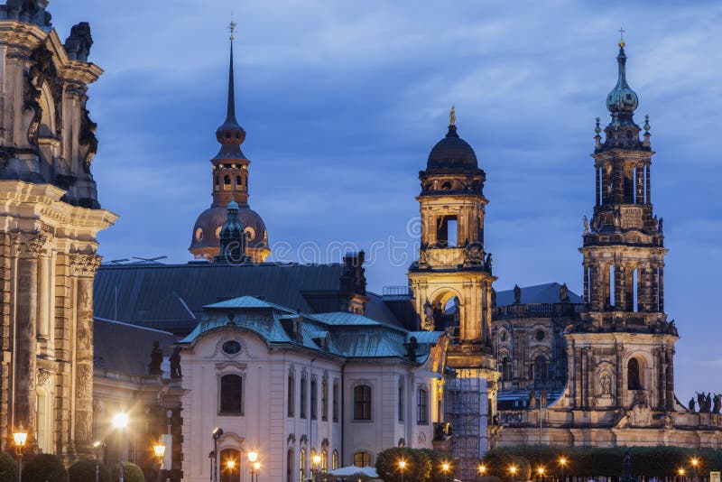 Dresden at Night stock image. Image of lamps, bridge - 15905259