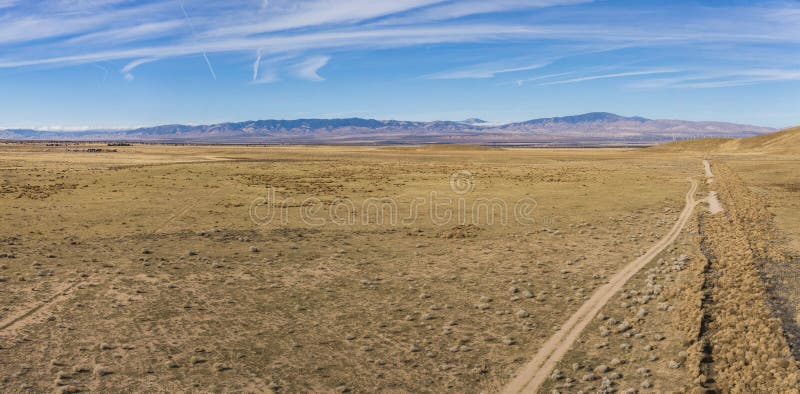 Panorama of Dry Desert Plain Stock Image - Image of path, utah: 118187989