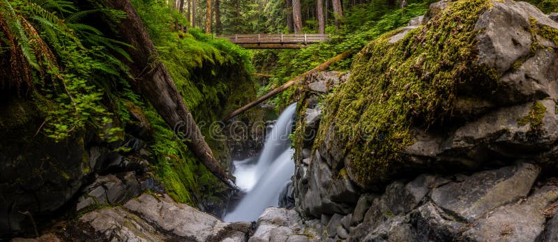 Panorama of Dry Fall Looking Out Over Sol Duc Falls in Olympic Stock ...