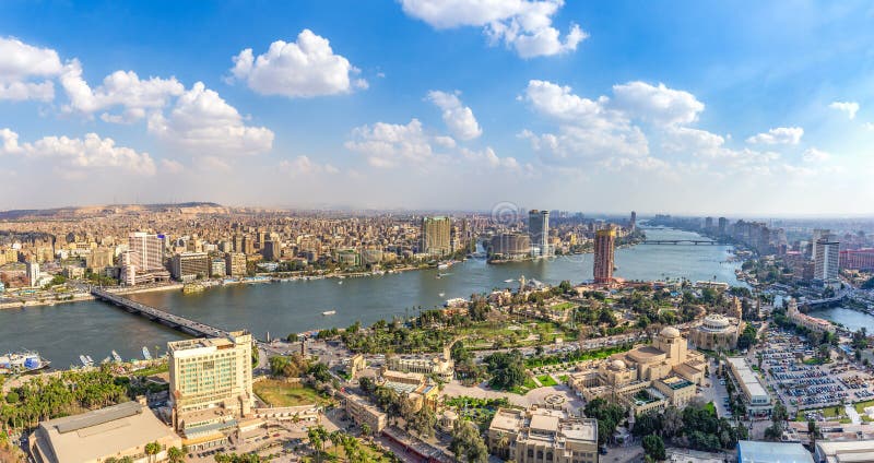 Panorama Sur Le Caire, Bord De Mer De Nile River. L'Egypte. Image stock ...