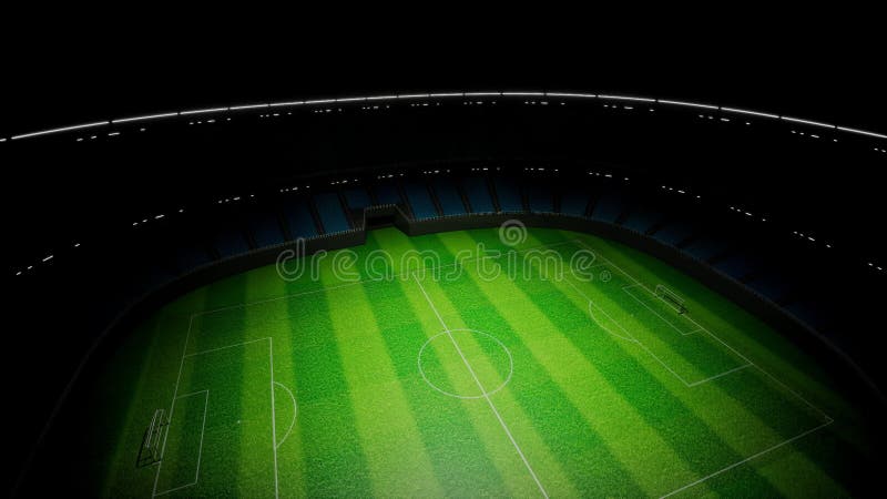 Panorama of an Empty Football Stadium. Top View Stock Video - Video of ...