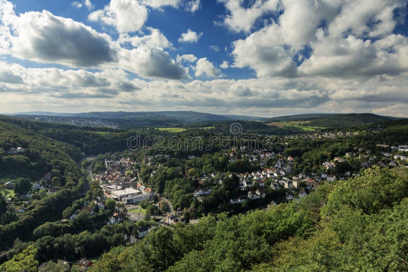 Panorama of Eppstein stock image. Image of viewpoint - 109135509