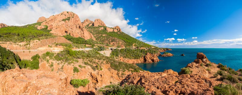 Panorama of Esterel Mountain, France Stock Image - Image of doracopy ...