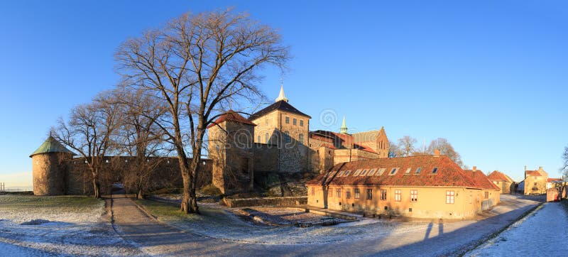 Panorama of Fort in Oslo, Norway Stock Image - Image of panoramic ...