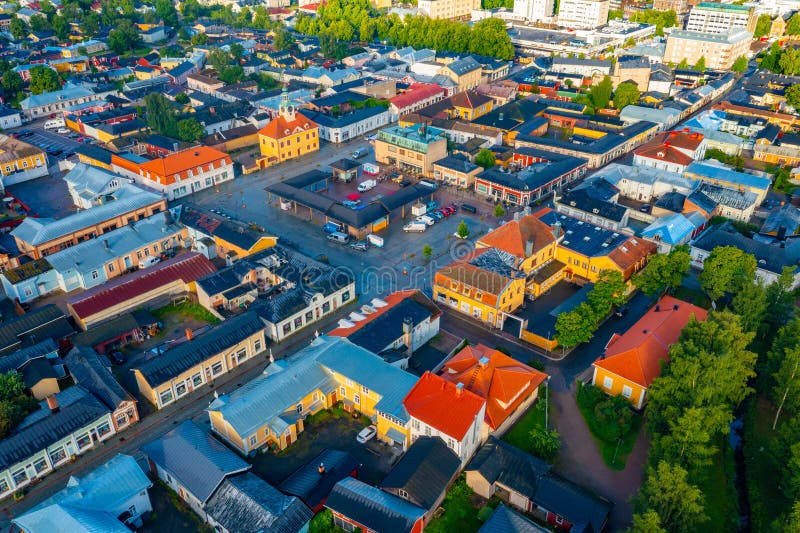 Panorama of Finnish Town Rauma Stock Image - Image of downtown, church ...