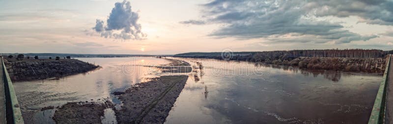 Panorama Floodplain during the Spring Flood from the High Bank Stock ...