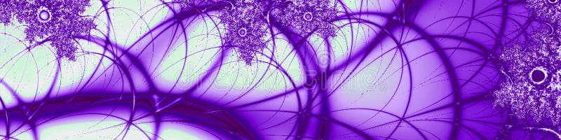 Panorama Fractal in Violet Elements on White Background Stock ...