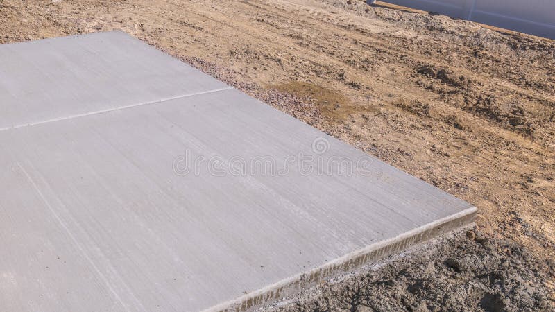 Panorama Frame Flat Horizontal Concrete Surface Soil at a Home Under ...