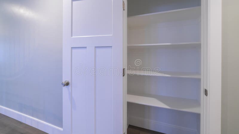 Panorama Frame Open Empty Fitted Cupboard or Wardrobe Interior Stock ...