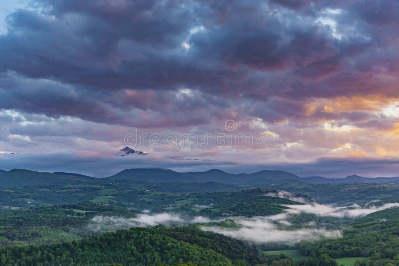 Panorama of the French Pyrenees Stock Image - Image of landscape ...
