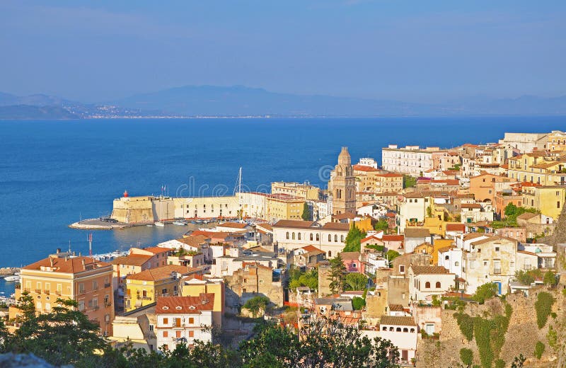Panorama of Gaeta in the Rays of the Setting Sun Stock Image - Image of ...