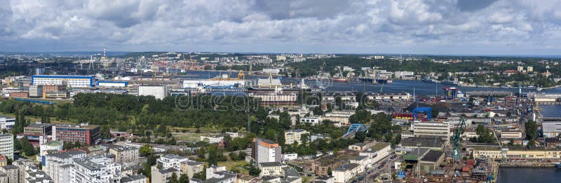 Panorama of Gdynia Harbor, Poland Stock Image - Image of harbor ...
