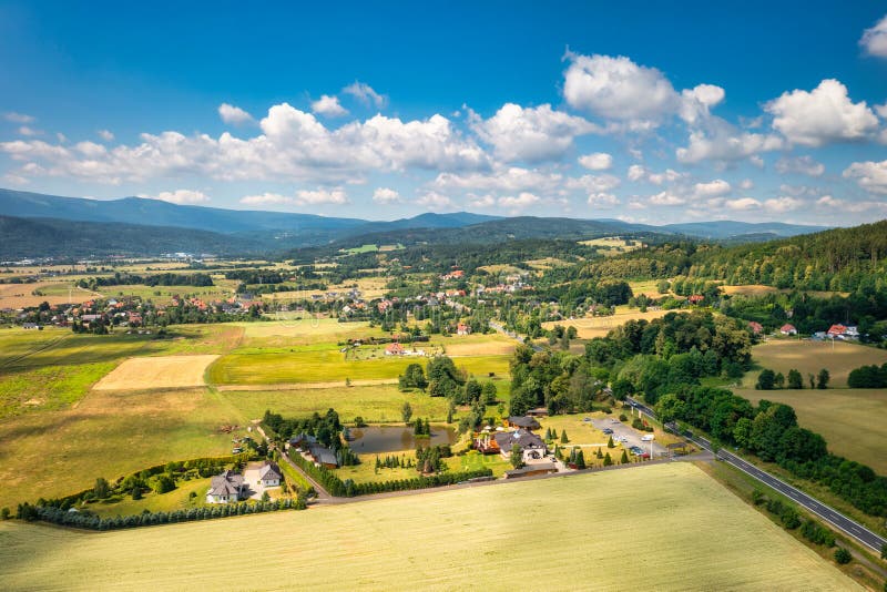 Panorama of the Giant Mountains on a Sunny Summer Day. Poland Stock ...