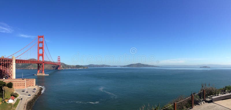 Panorama Golden Gate Bridge Look Out Stock Image - Image of francisco ...