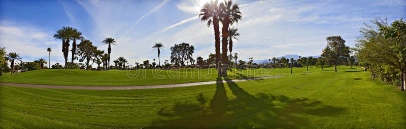 Panorama of golf course stock image. Image of trees - 191931547