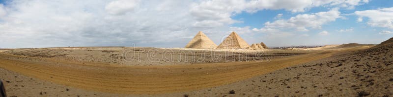 Panorama of the Great Pyramids of Giza, Egypt Stock Image - Image of ...