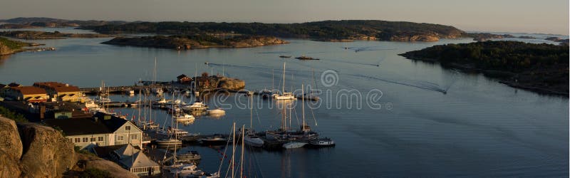 Panorama of Grebbestad stock photo. Image of boats, nice - 6096126