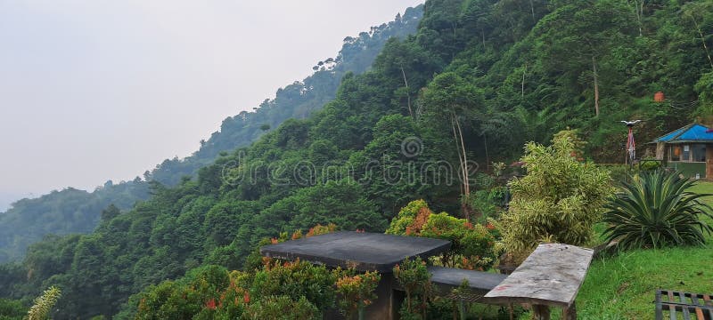 Panorama Gunung Bunder stock photo. Image of mountain - 289621768