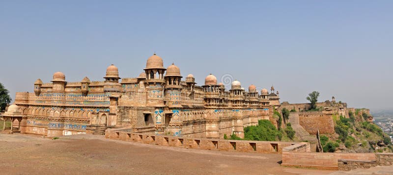 Panorama of Gwalior Fort stock photo. Image of hindu - 15373502