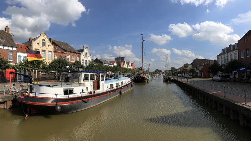 Panorama from the Harbor of Weener Stock Image - Image of germany ...
