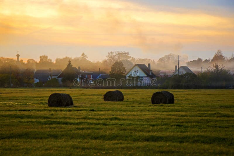 Panorama of Hay Stack Valley at the Sunset Time Stock Image - Image of ...